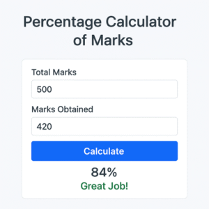 percentage calculator of marks- get 100% accurate result.